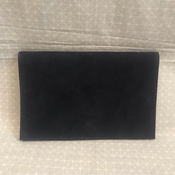 Mer Sea | Bags | Mer Sea Navy Suede Fold Snap Clutch | Poshmark